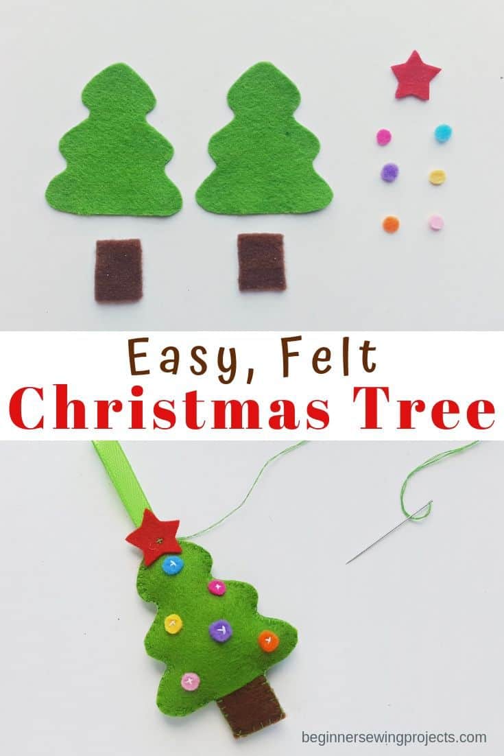 Felt Christmas Ornaments with Free Pattern – Beginner Sewing Projects