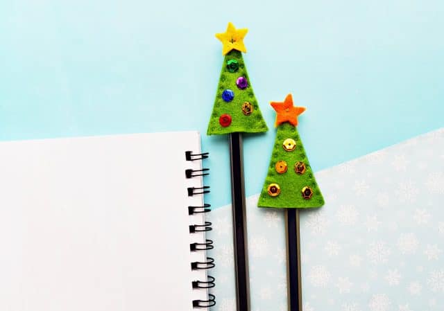 Felt Pencil Toppers Christmas Tree Craft – Beginner Sewing Projects