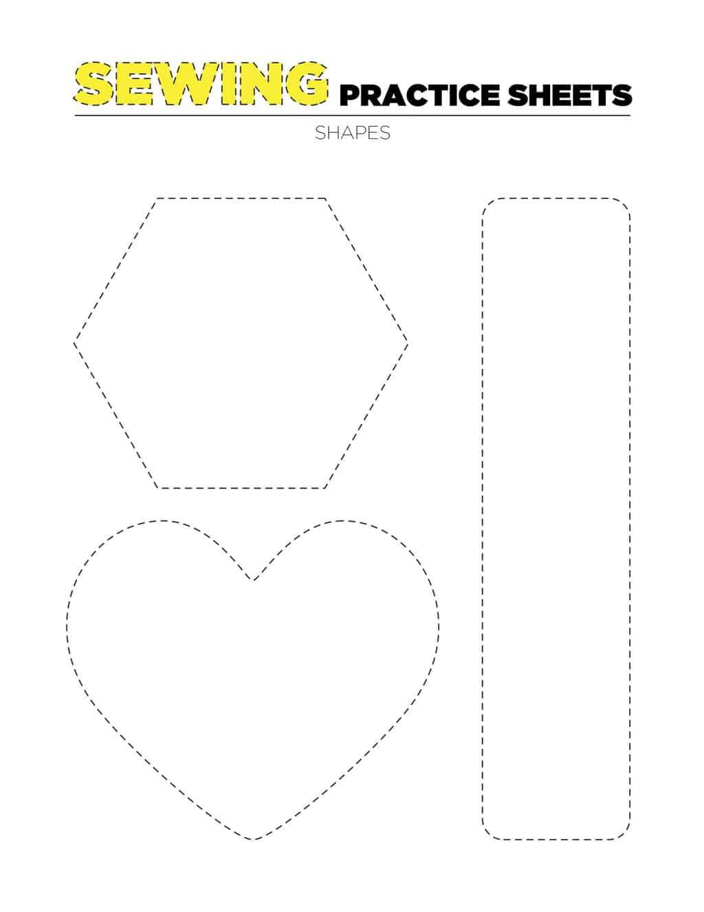 Printable Sewing Practice Sheets – Beginner Sewing Projects