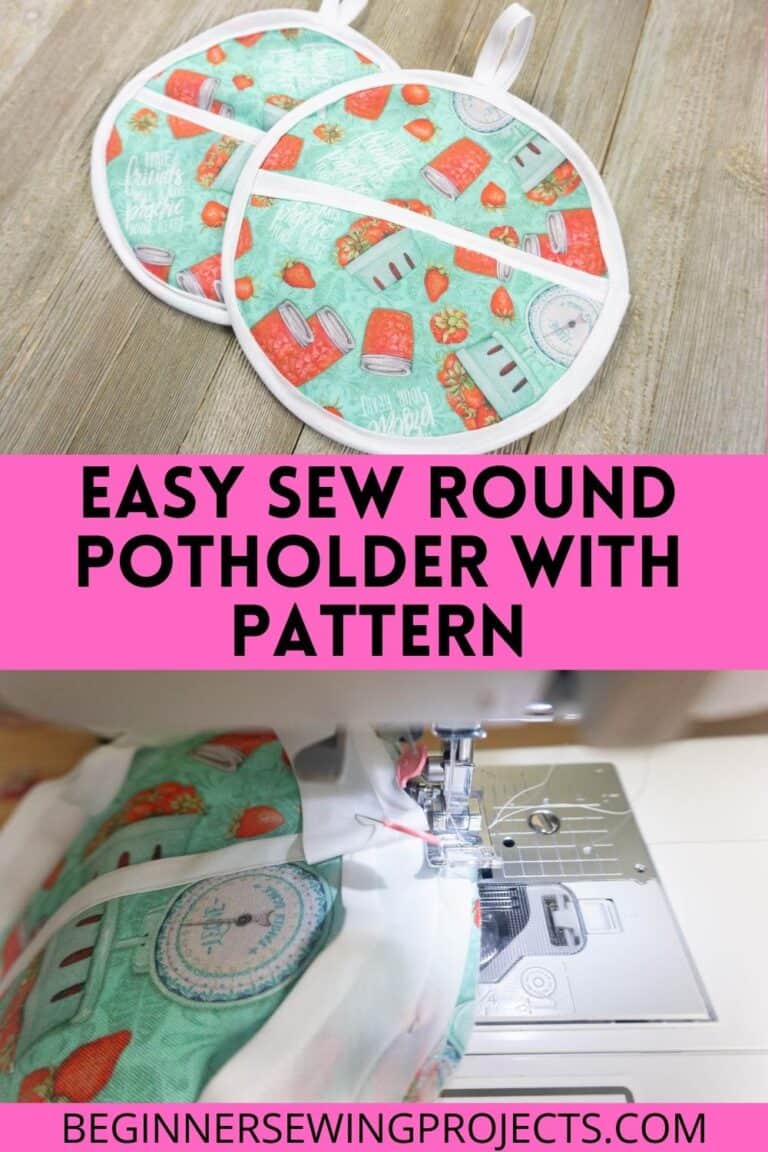 How To Sew A Round Pot Holder With A Pocket – Beginner Sewing Projects